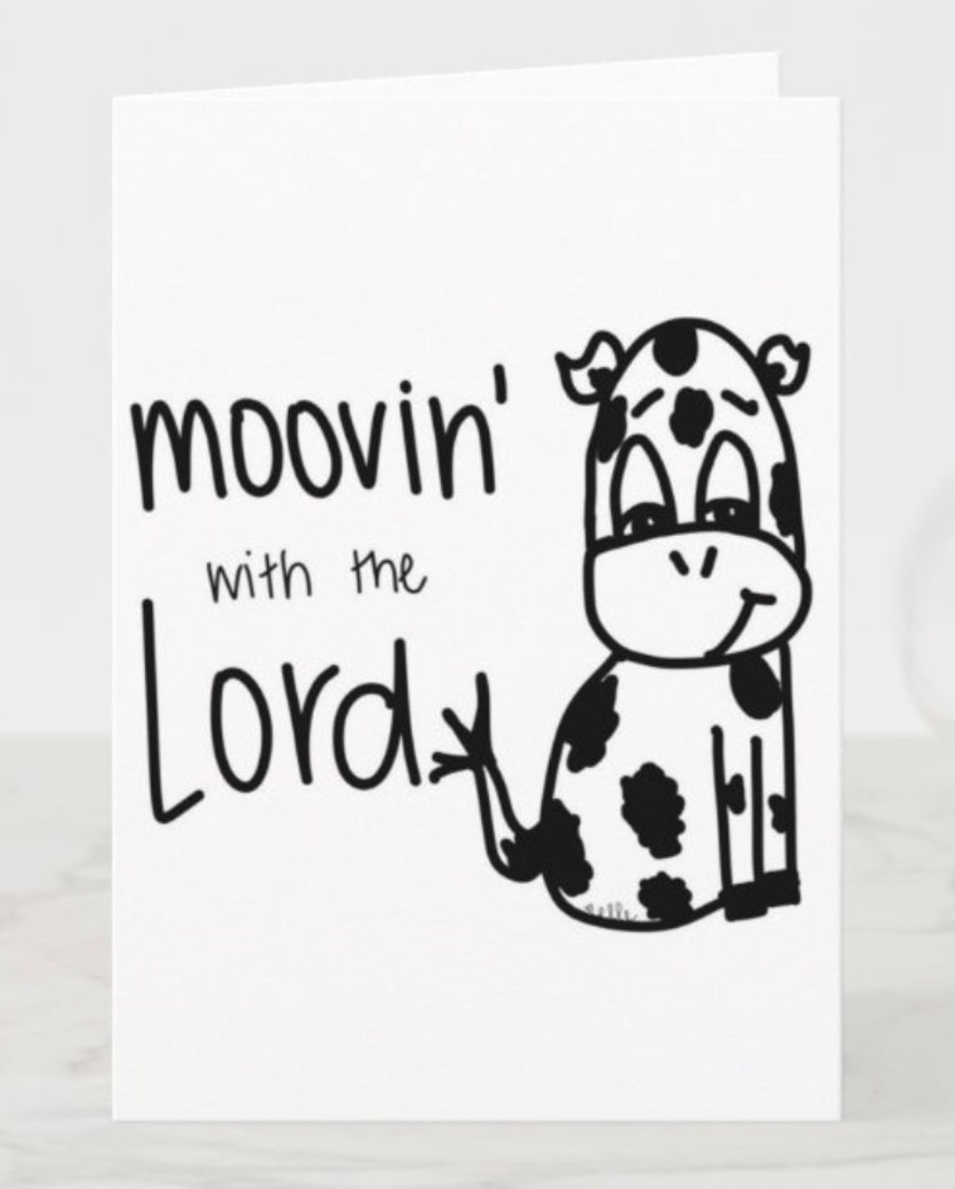 Encouraging Cow Card - Etsy