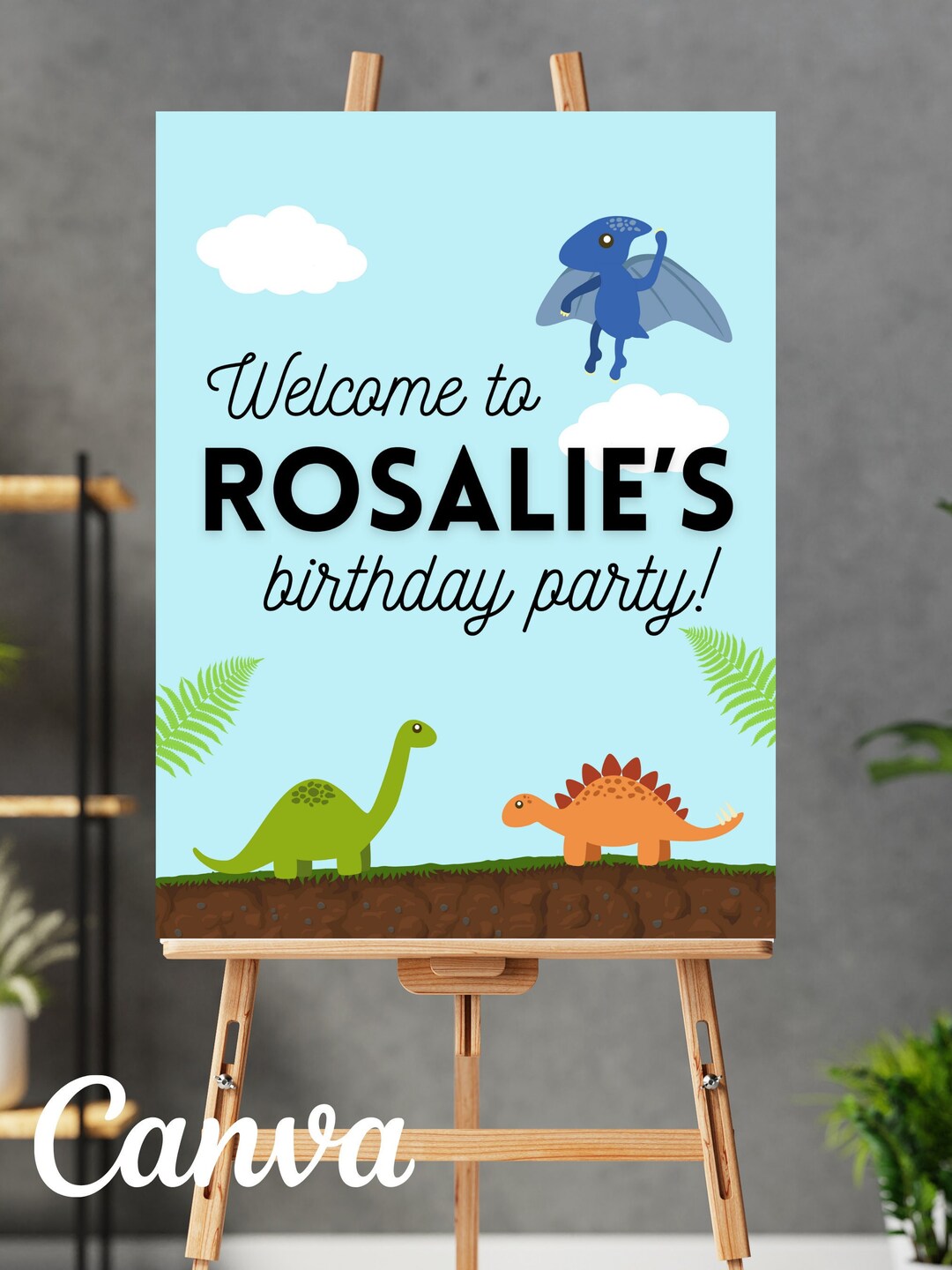 Dinosaur Birthday Party Sign | Dino Birthday Party Sign | Dinosaur Sign ...
