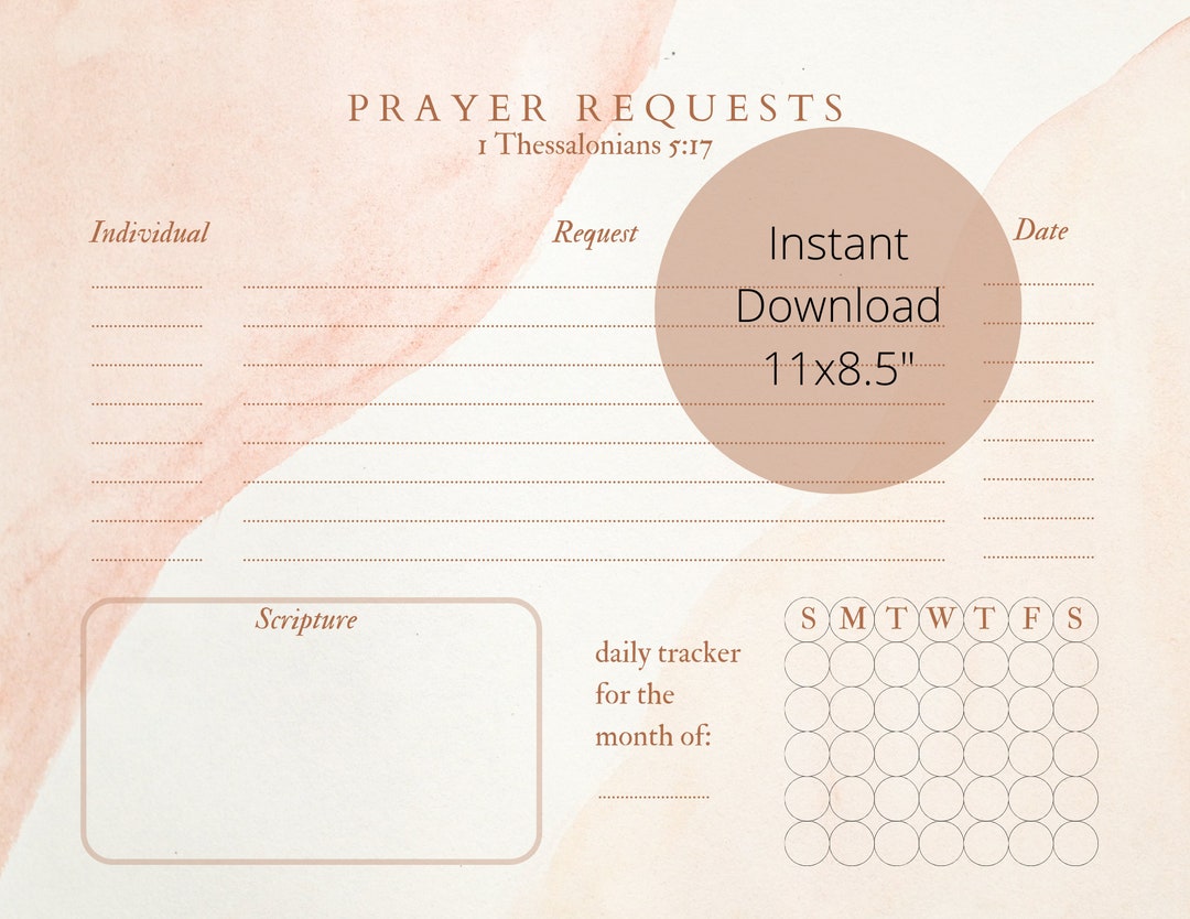 Prayer Request & Prayer Tracker - Etsy