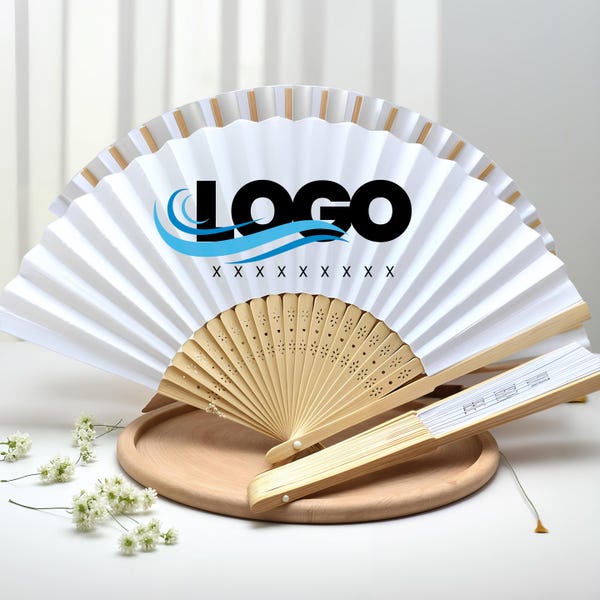 Hand Fan With Custom Logo - Etsy