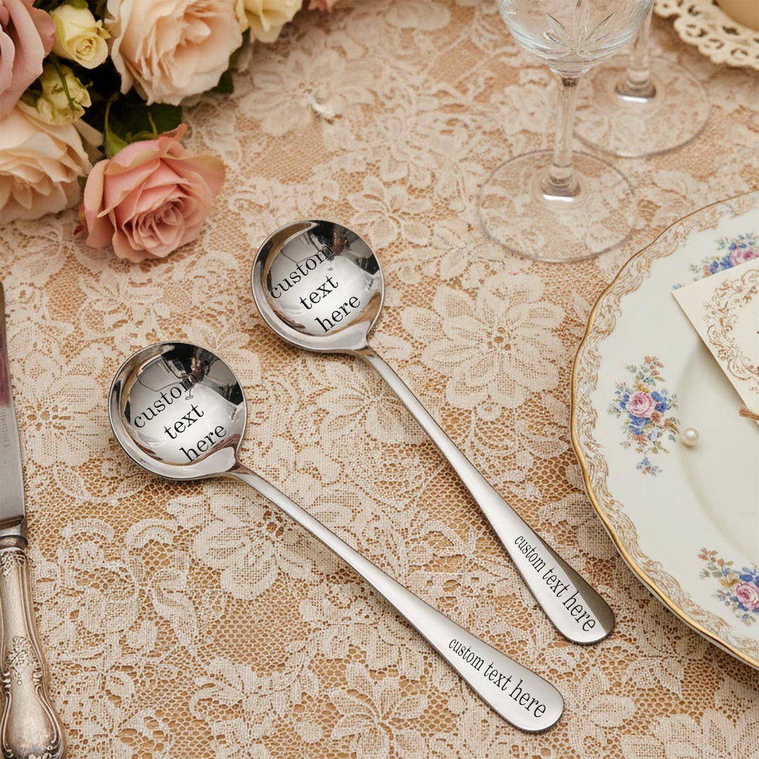 Engraved Wedding Cutlery Set – Personalized Fork & Spoon | Stainless ...