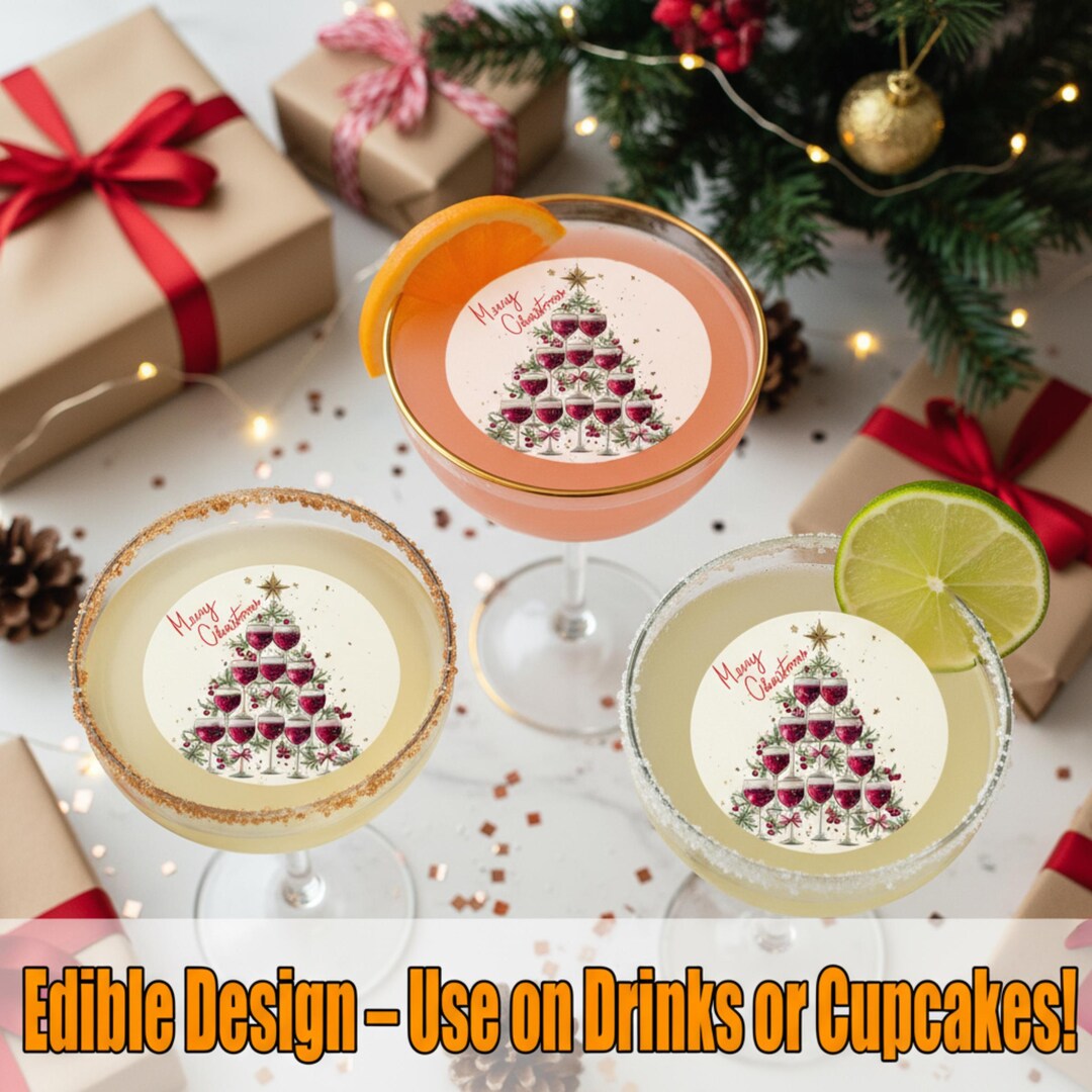 Festive Edible Drink Toppers | Holiday Cocktail Decoration | Elegant ...