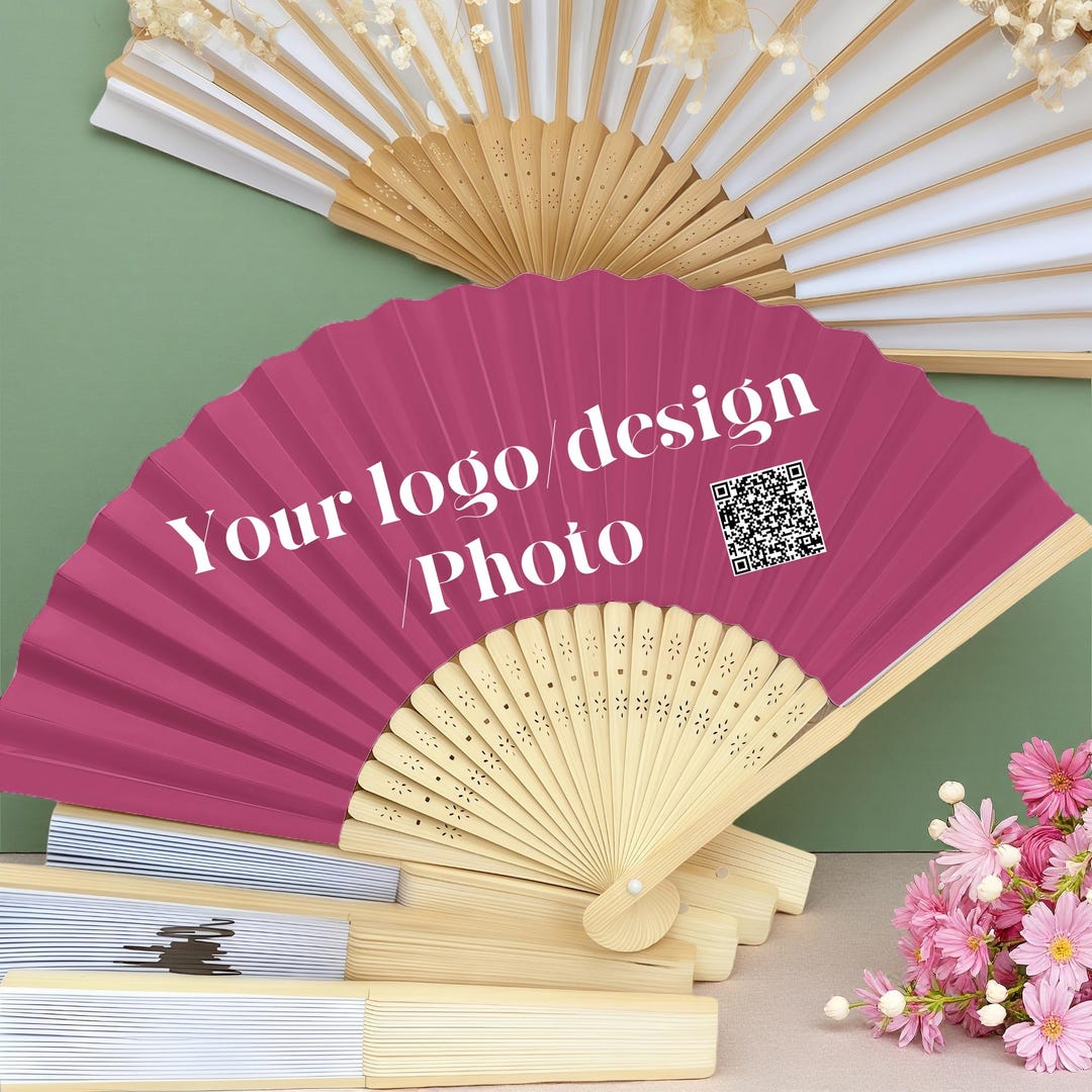 Personalized Folding Hand Fan–custom Paper Fan With Logo, Design, Photo ...