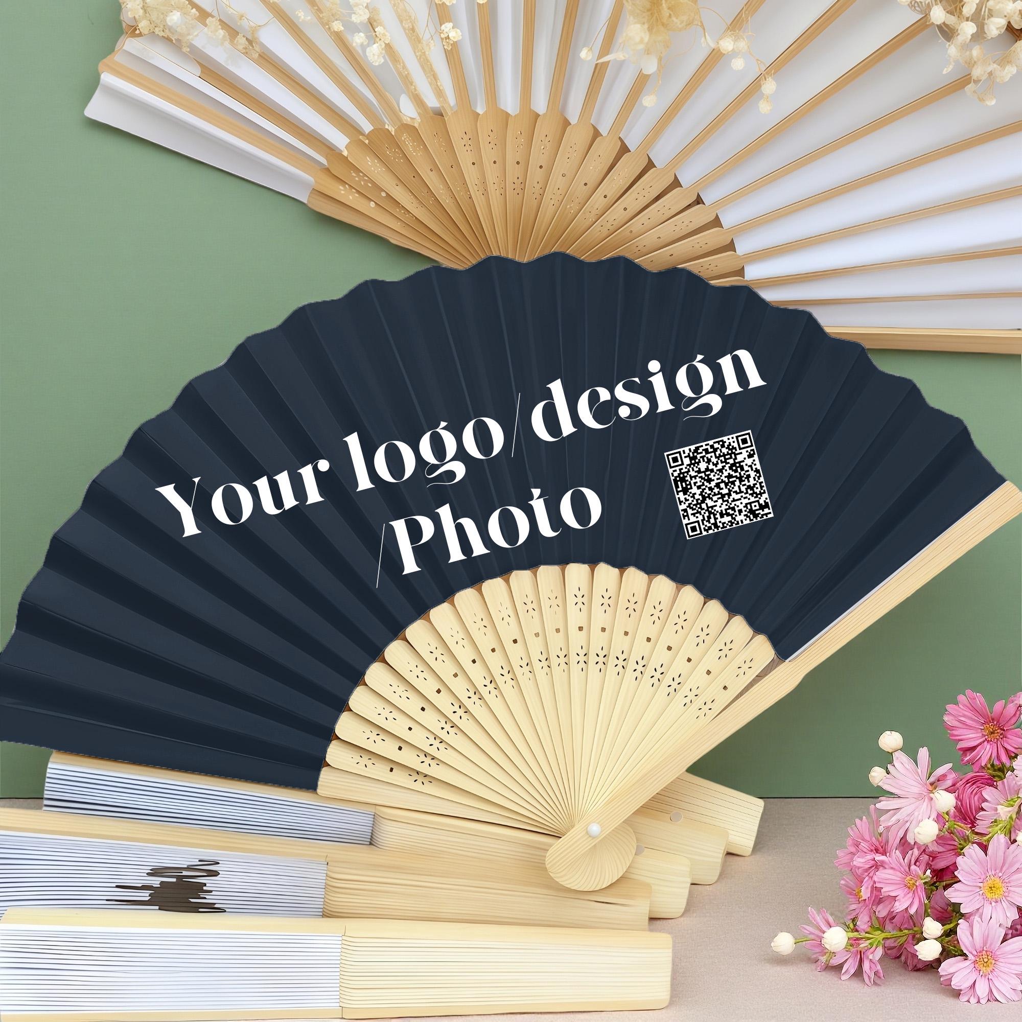 Corporate Event Paper Hand Fan Custom - Personalized Logo Fan, Folding ...