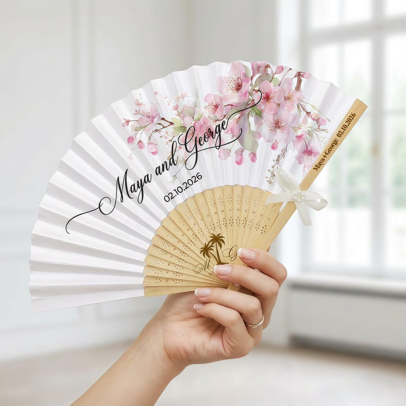 Custom Wedding Paper Fan – Personalized Hand Fan | Wedding Ceremony Fan ...