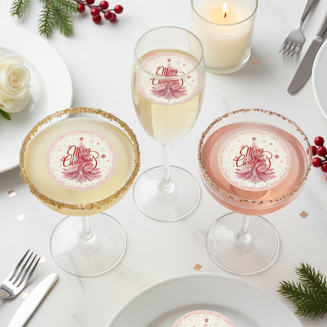 Modern Christmas Drink Toppers | Edible Holiday Bar Decor | Pink ...
