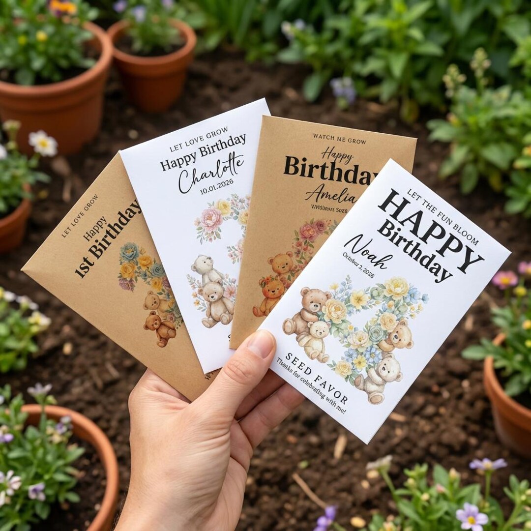 Personalized Seed Packets Wildflower Seed Favor for Wedding Birthday ...