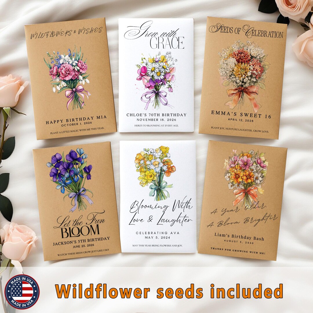 Birthday Seed Packet Party Favor – Birth Month Flower Design – Let Love ...
