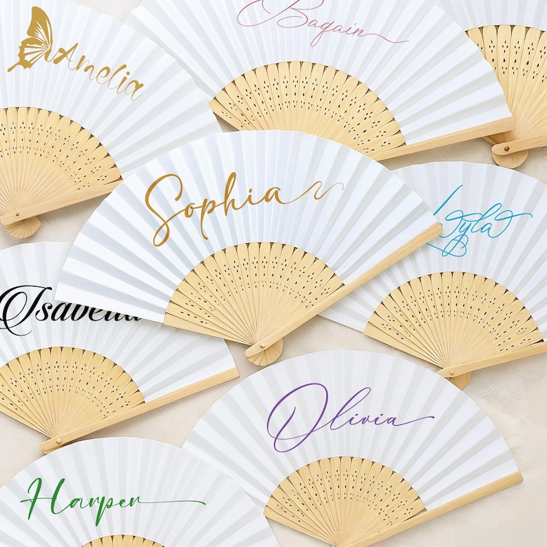 Custom Folding Hand Fan With Logo, Text or Design - Personalized Fan ...