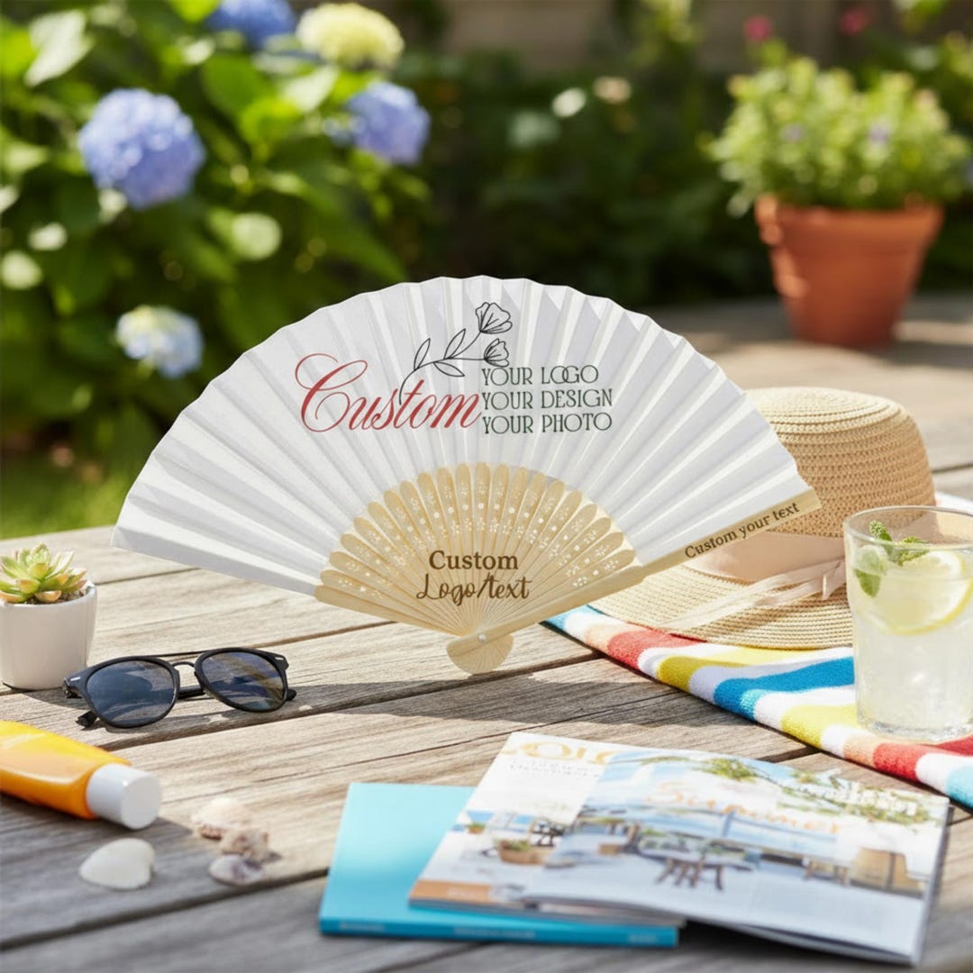 Personalized Paper Hand Fan Wedding Favor Folding Fan With Custom Logo ...