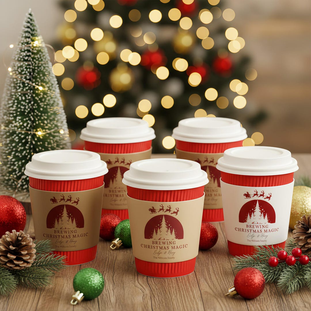 Personalized Christmas Cups Custom Coffee Party Favors Disposable ...