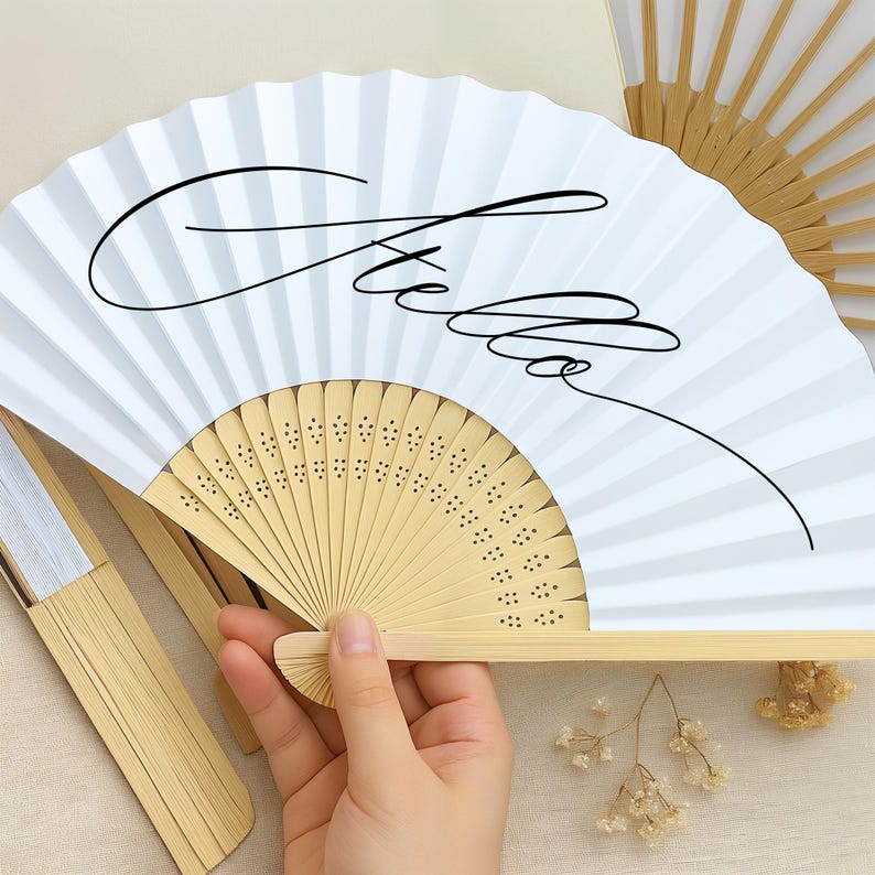 Custom Folding Hand Fan With Logo, Text or Design - Personalized Fan ...