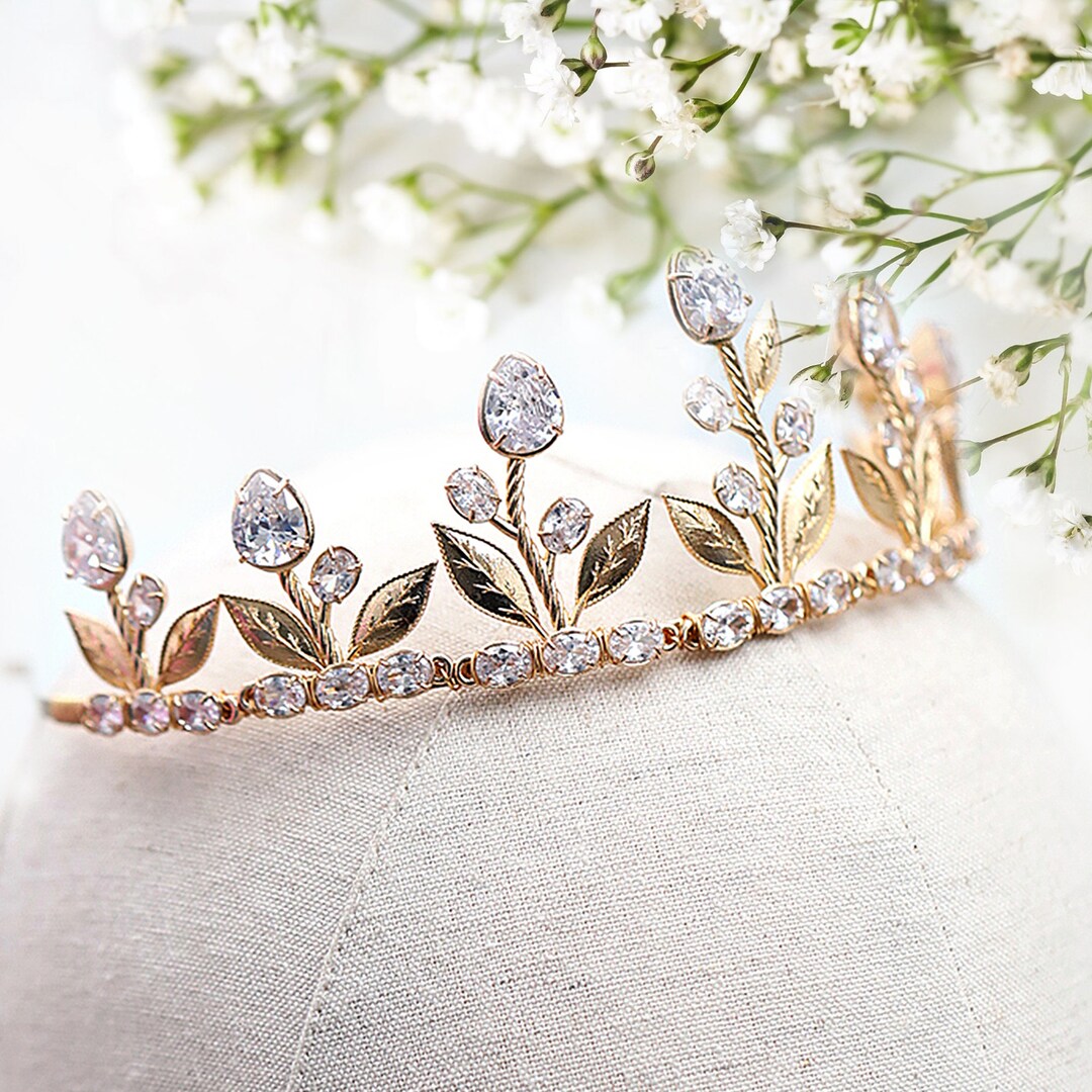 Crowns for Women Gold Queen Crown Birthday Tiara Zircon Headband Hair ...