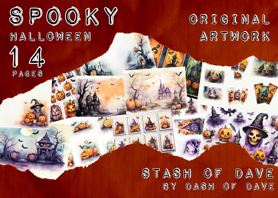 Spooky Halloween Digital Download Journaling Printable Bright and ...