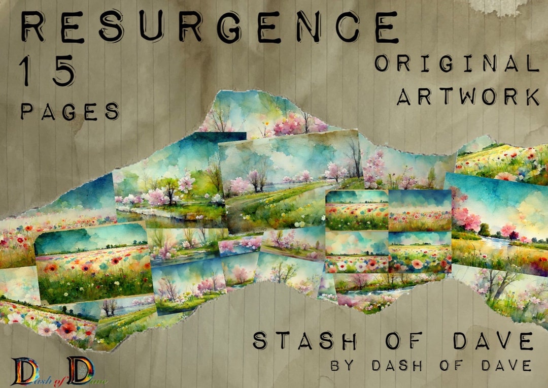 Resurgence, Beautiful Spring Watercolors, Watercolours, Digital Papers ...