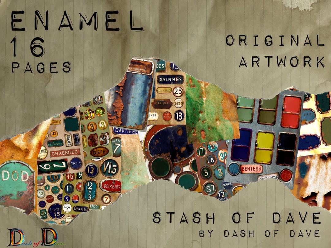 Enamel Signs, Numbers, Rusted Metal, Metallic Patina, Junk Journal ...
