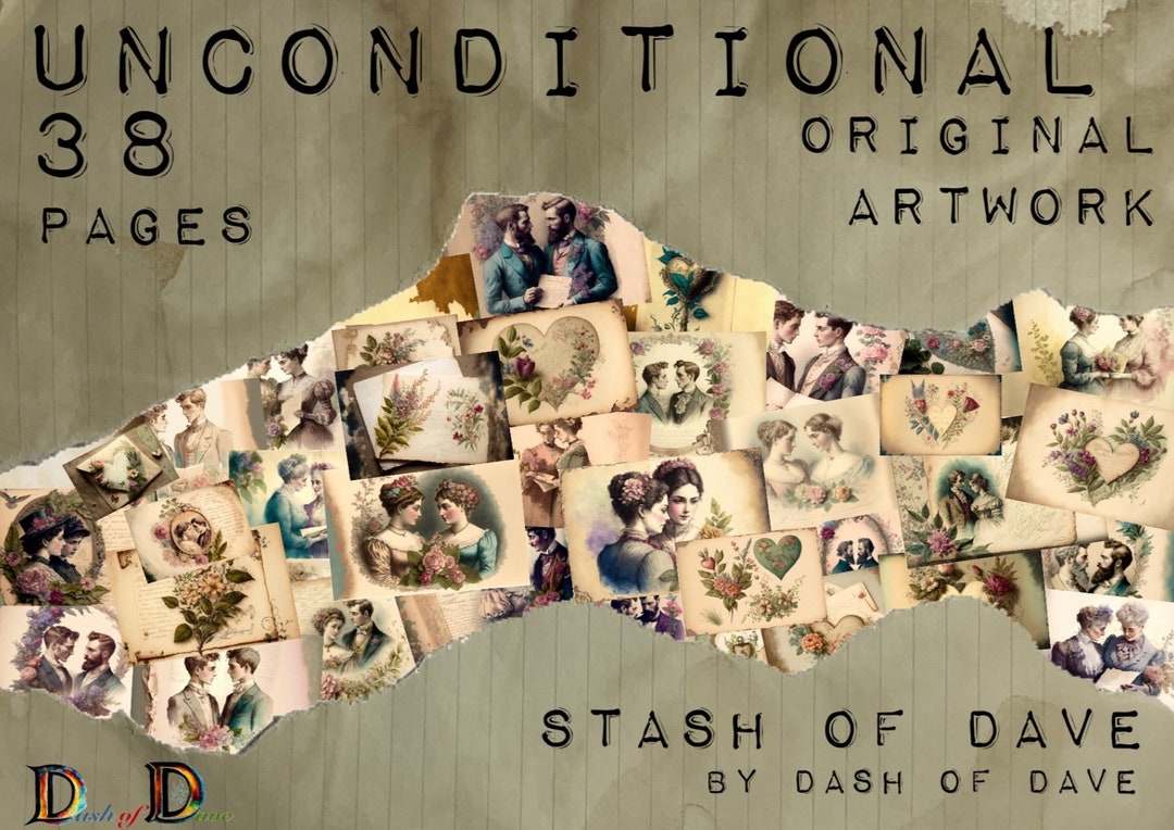 Vintage Valentines Journal Printables: Love Diversity Art (digital ...