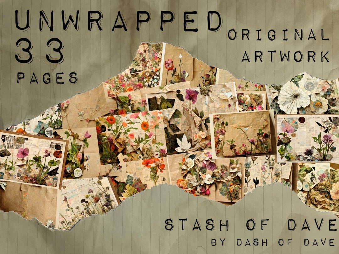 Unwrapped Floral Parchment and Kraft Paper Style Printable Papers, Junk ...