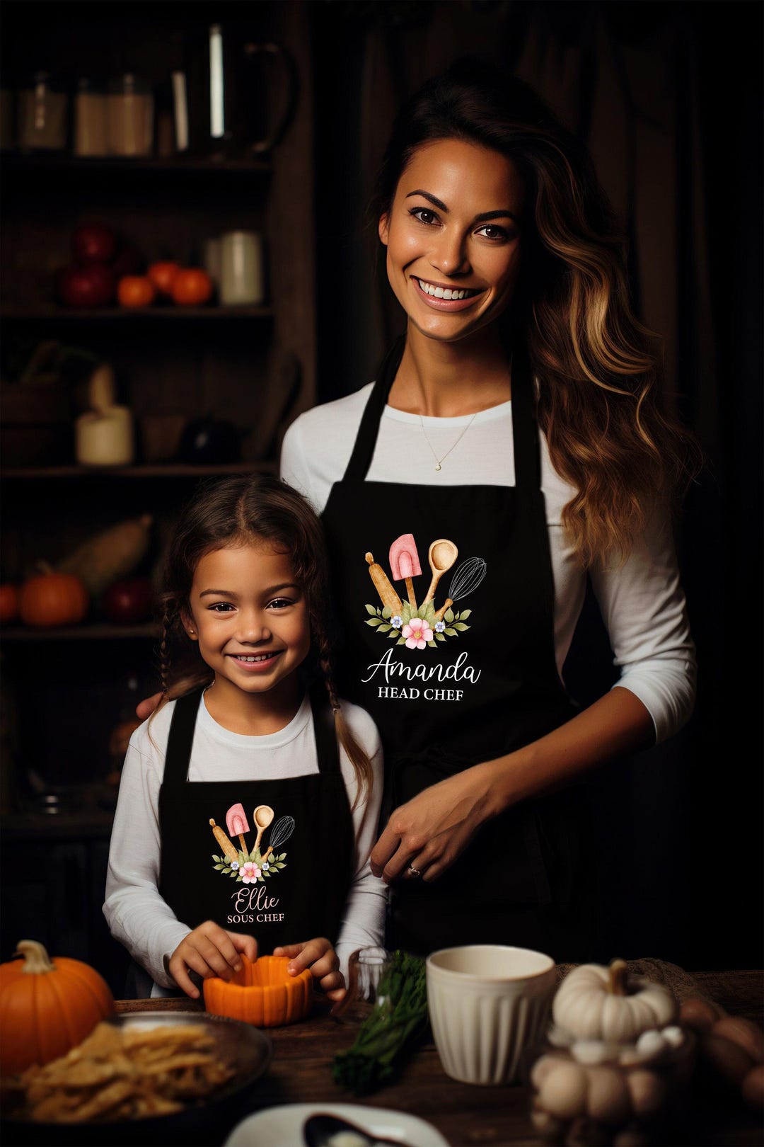 Mommy and Me Aprons, Matching Apron Set, Mama Head Chef, Mother Son ...