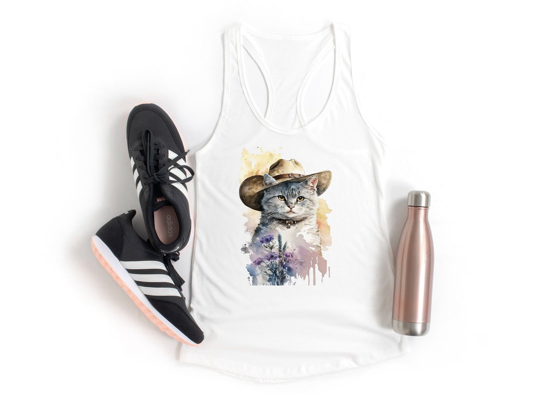 Watercolor Cat Tank Top, Cat Tank Top, Kitten Tank Top, Cat Lover Tanks ...