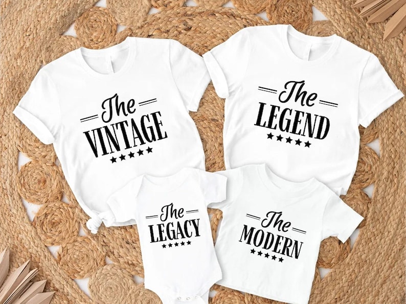 Three Generations Family T-shirt, Father and Son Matching Shirts,the ...