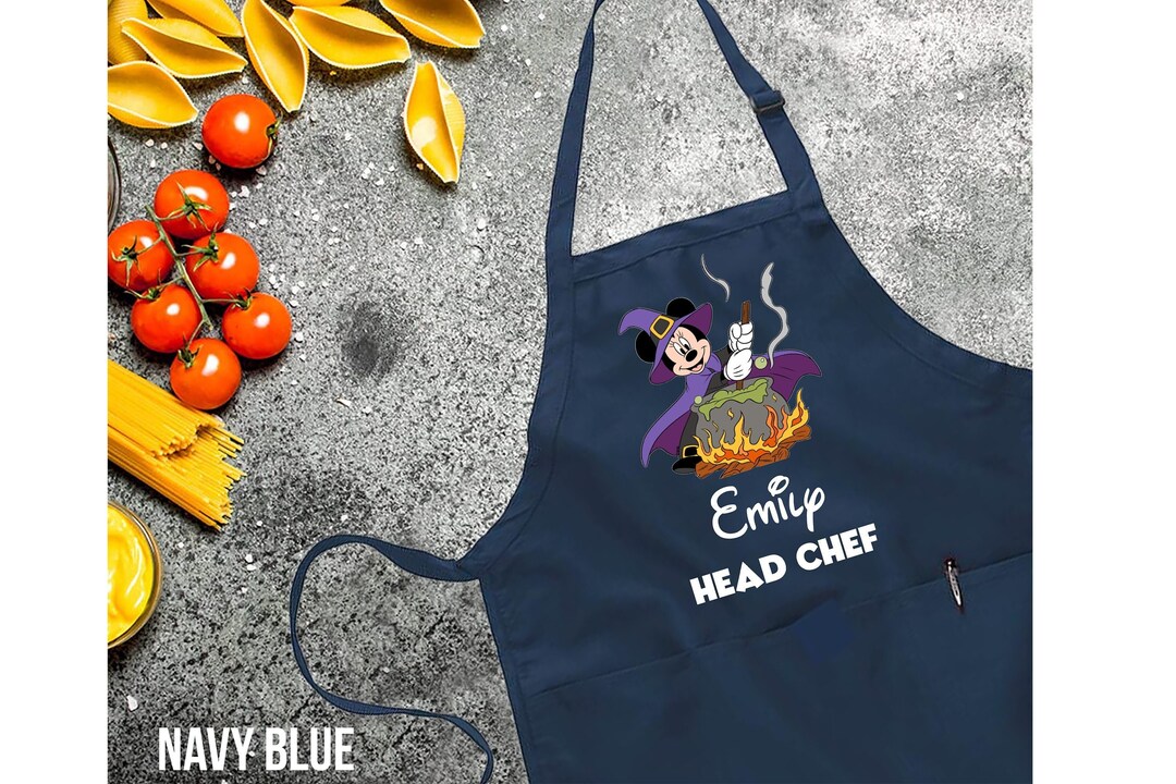 Halloween Disney Apron,personalized Minnie Mouse Apron, Disney Head and ...