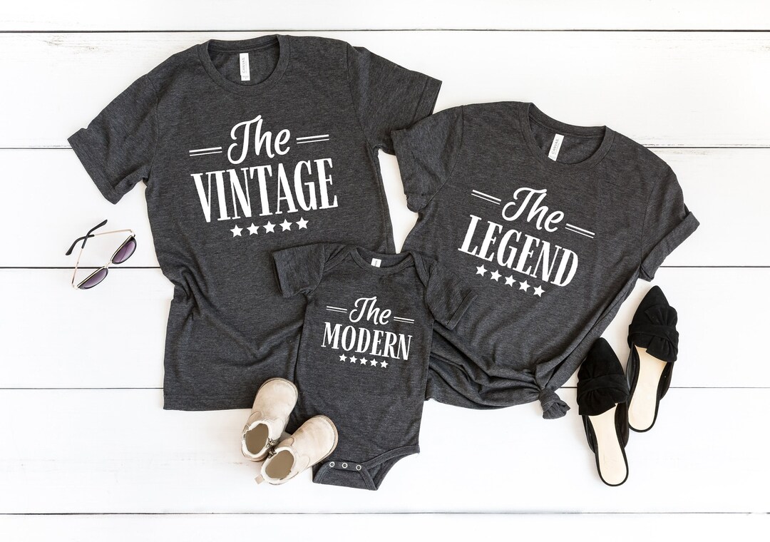 Three Generations Family T-shirt, Father and Son Matching Shirts,the ...