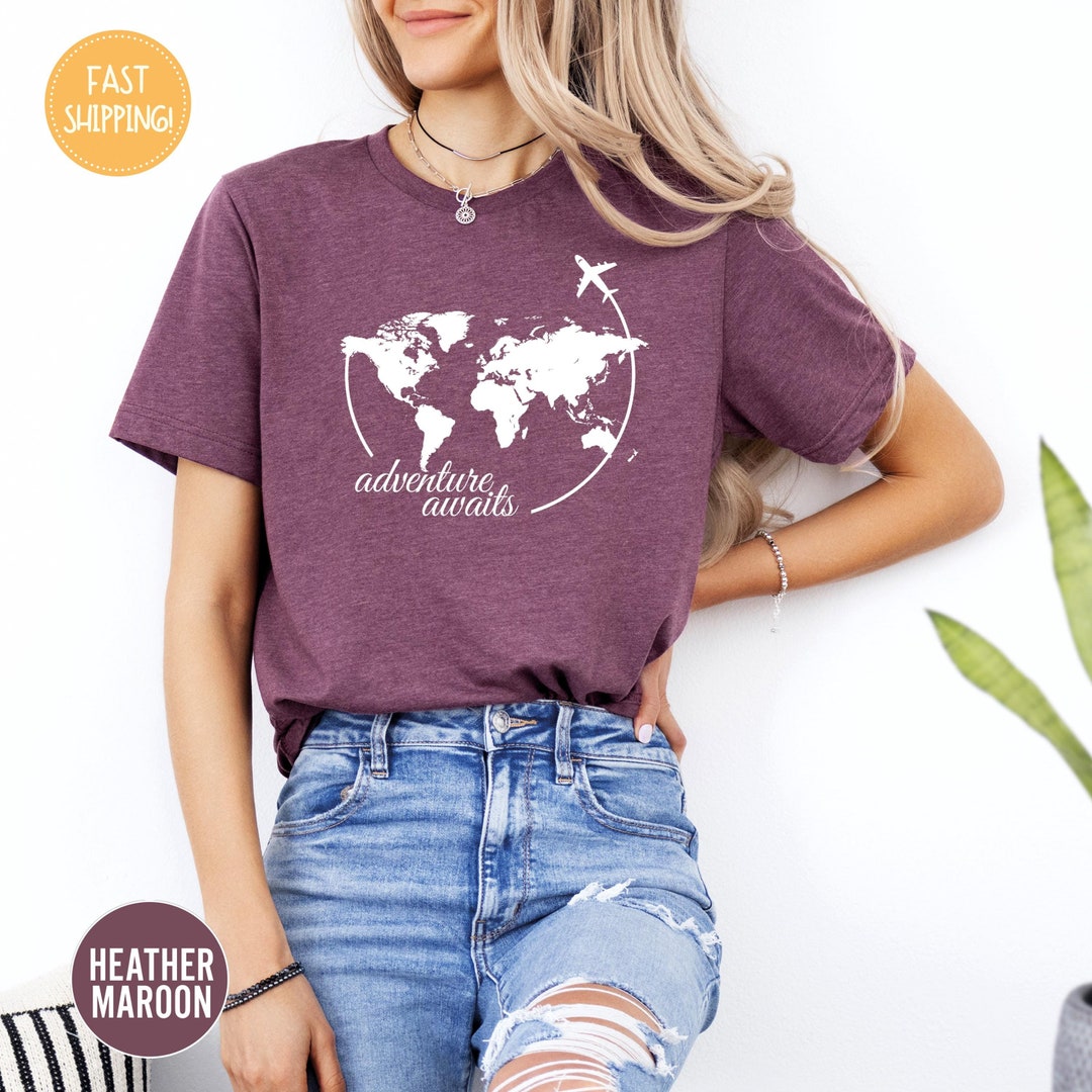 World Map Shirt, Traveler Gift, Travel Shirt, Vacation Shirt, Travel ...