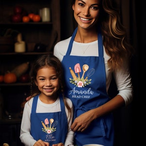 Mommy and Me Aprons, Matching Apron Set, Mama Head Chef, Mother Son ...