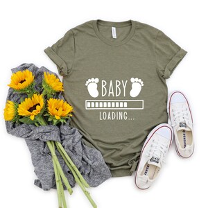 Baby Loading Shirt, Pregnancy Announcement T-shirt, Funny Women Shirt ...