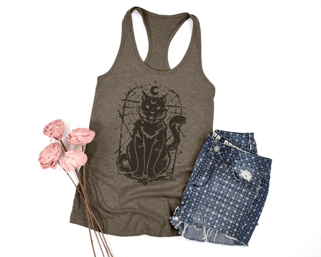 Magic Cat Tank Top, Funny Cat Tank Top, Muscle Tank Top, Women’s Art ...
