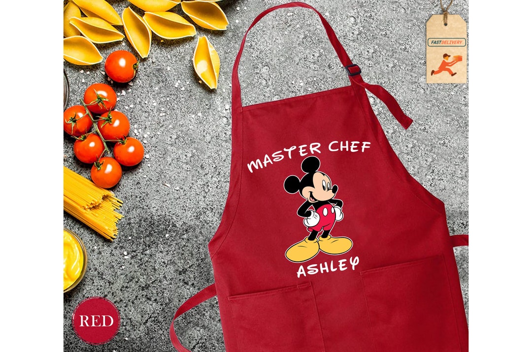 Personalized Mickey Mouse Apron, Disney Baking Apron , Disney Cooking ...
