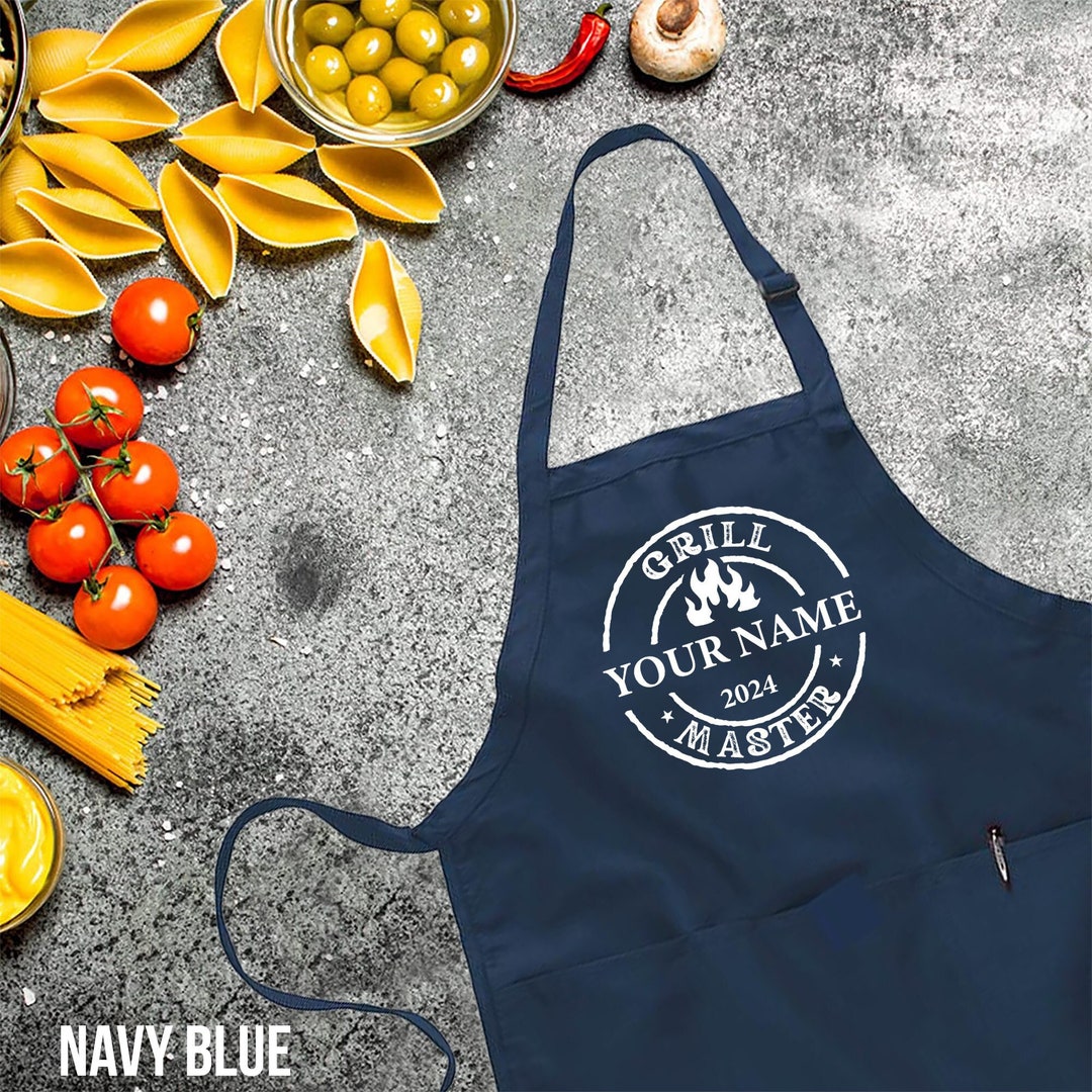 Personalized Grill Master Apron, Printed Kitchen Apron for Women & Men ...