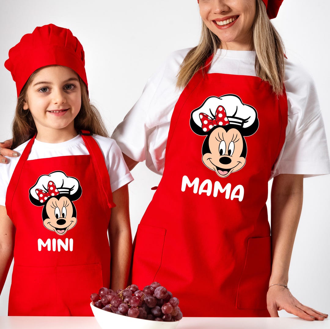Mama and Mini Mouse Apron,mommy and Me Aprons, Mama Head Chef, Mother ...