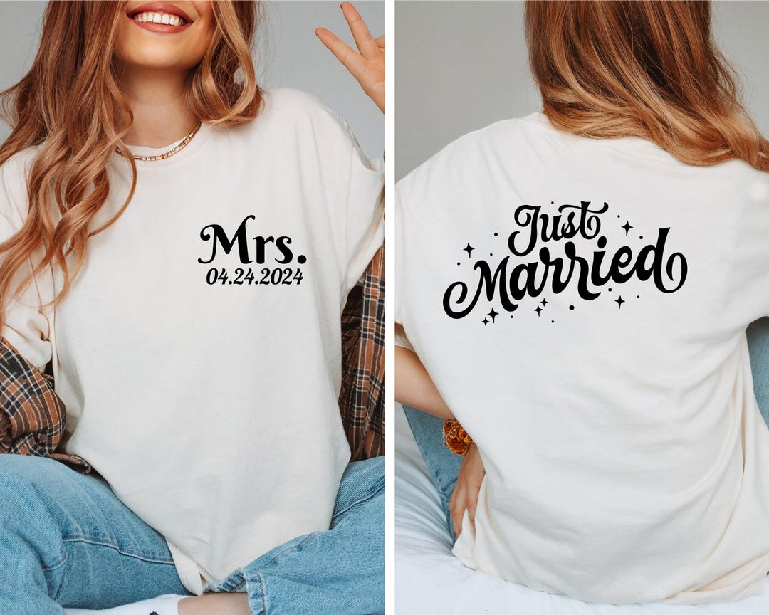 Personalized Mr and Mrs, Just Married Shirt, Custom Hubby Wifey Shirts ...