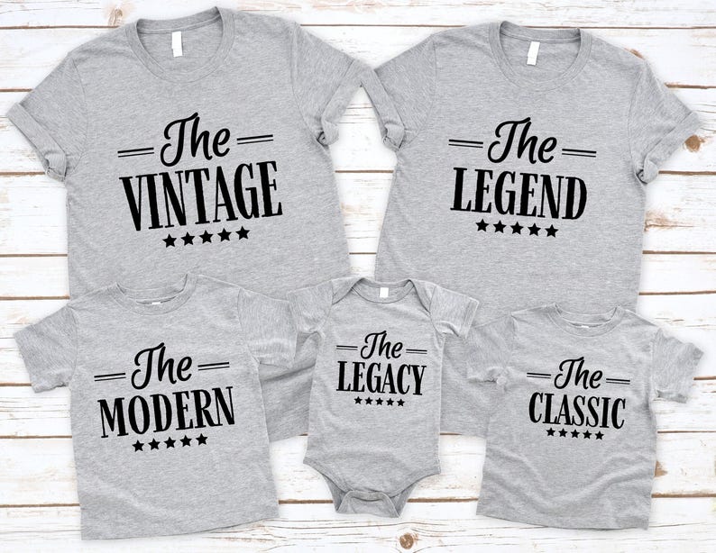Three Generations Family T-shirt, Father and Son Matching Shirts,the ...