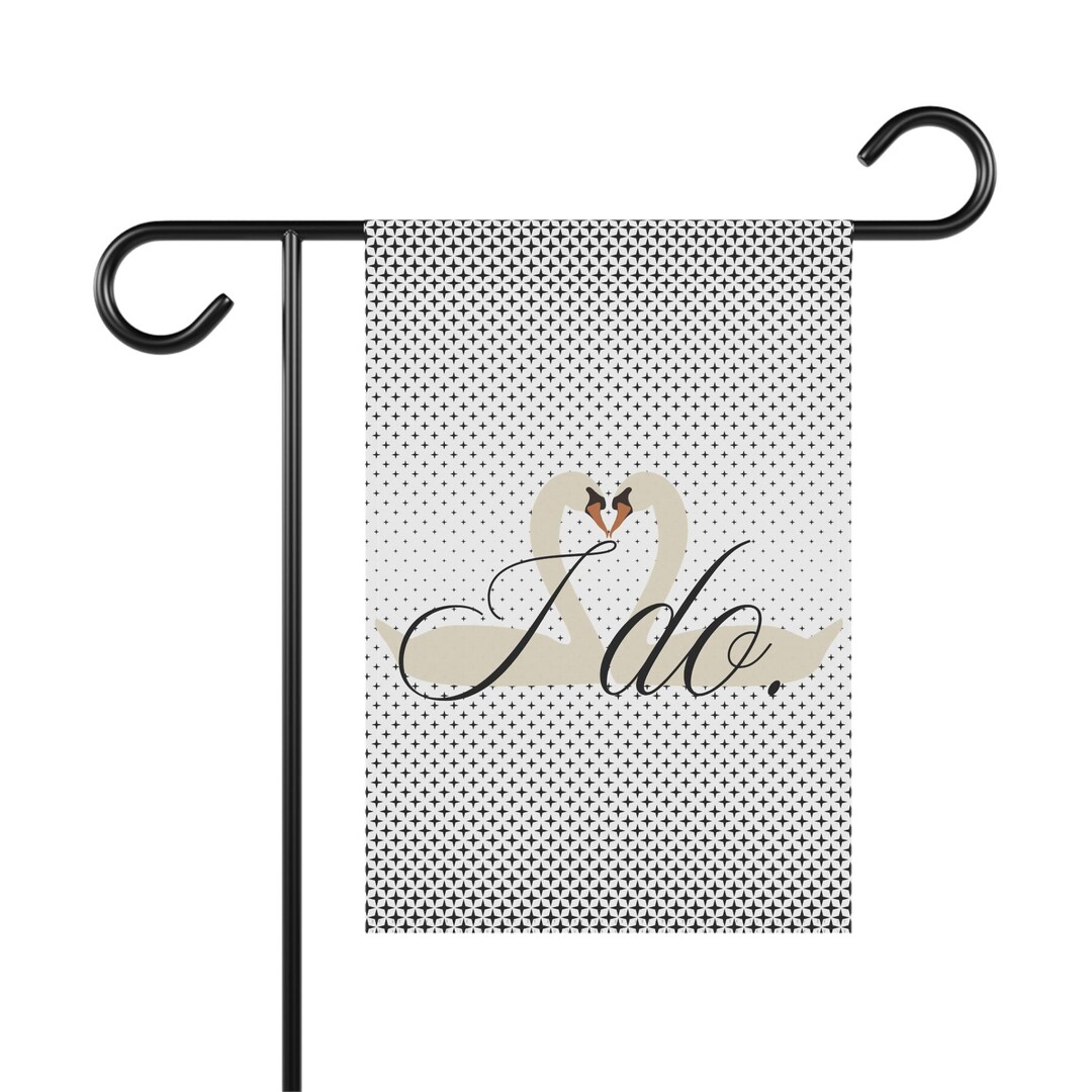 Garden Flag, Swan Love Bridal Garden Banner, Outdoor Wedding Decor, I ...