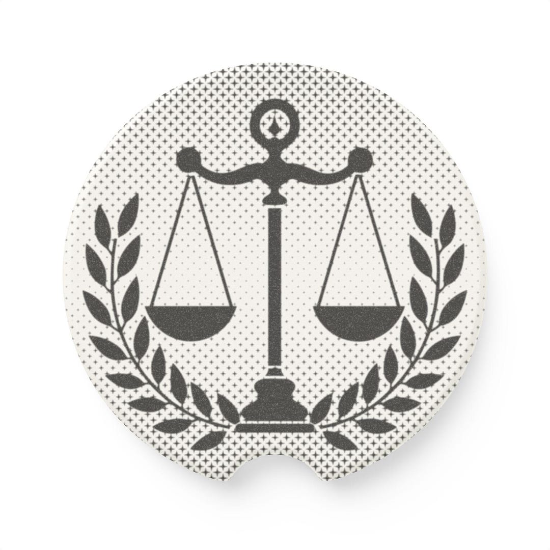 Scales of Justice Coaster Set, Lawyer Judge Attorney Courtroom Car ...
