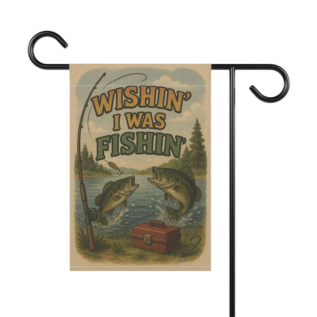 Fishing Garden Banner, Vintage Outdoor Decor, Perfect for Anglers ...
