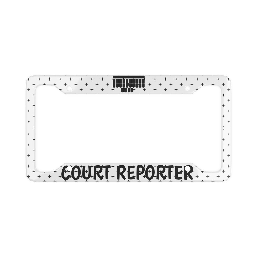 Court Reporter License Plate Frame, Steno Keyboard Stenographer Gift ...