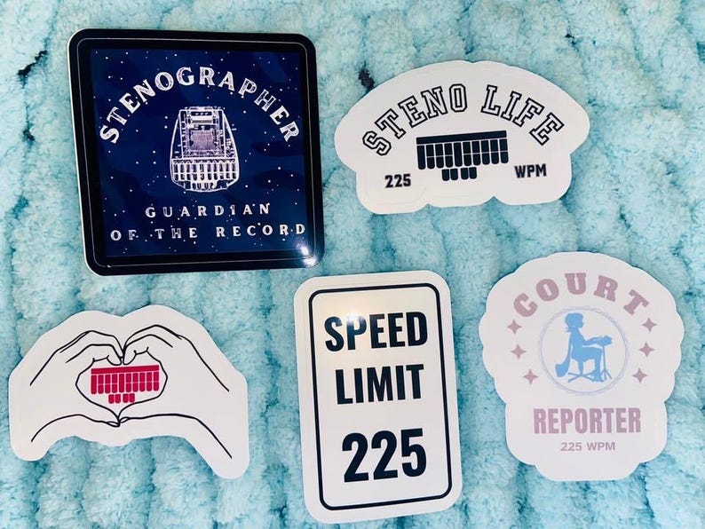 Speed Limit 225 Sticker Decal, Stenography Encouragement, Steno Machine ...