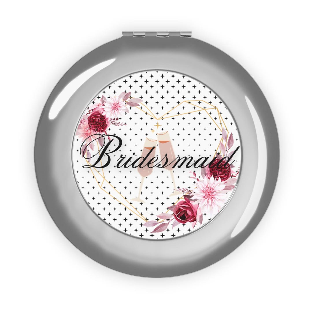 Bridesmaid Mirror Gift, Bridal Party Gifts, Wedding Compact Mirror ...
