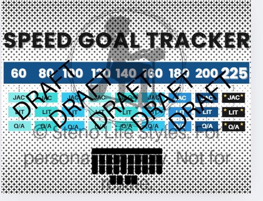 Steno Student Speed Tracker, Printable Court Reporting Speed Building ...