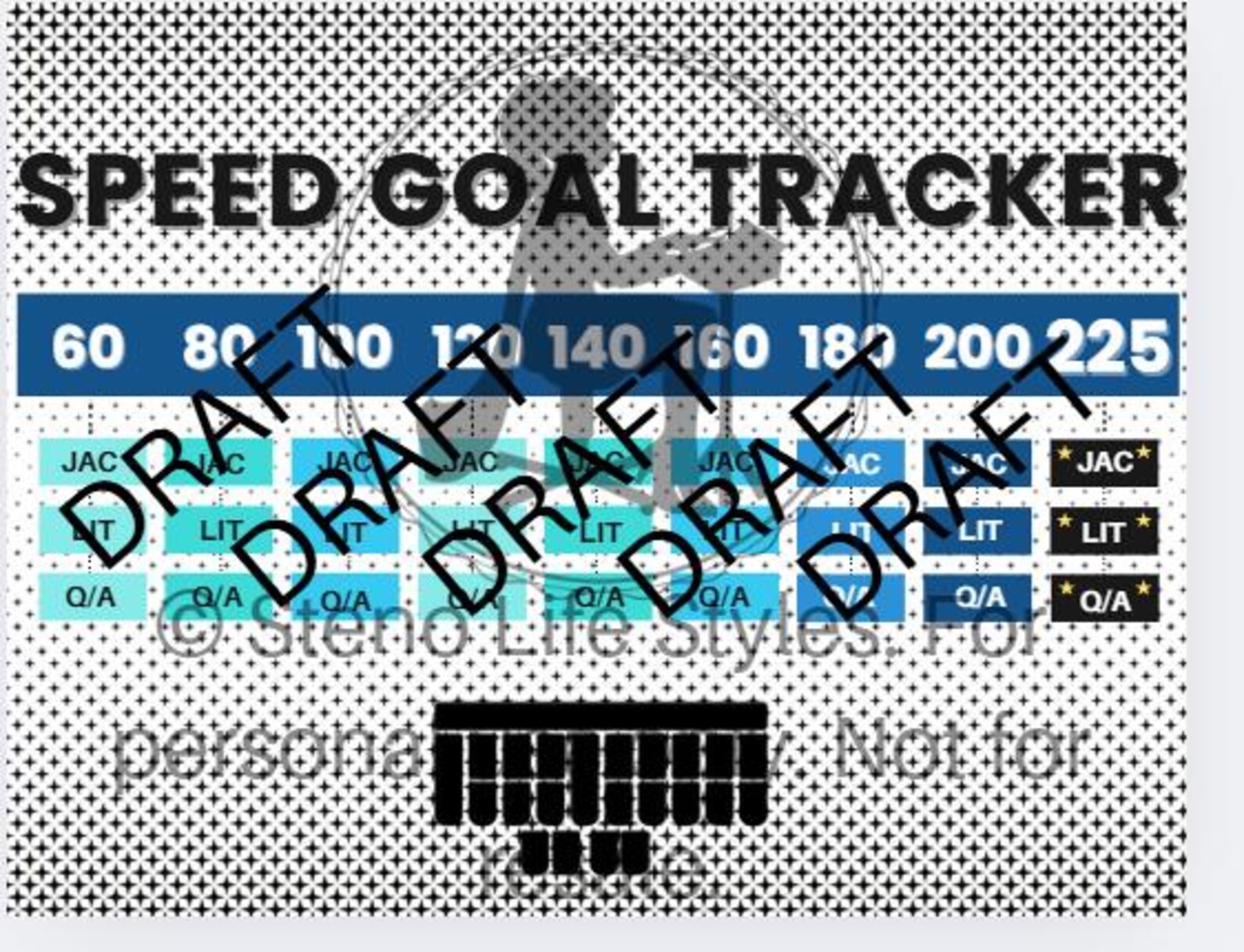 Steno Student Speed Tracker, Printable Court Reporting Speed Building ...