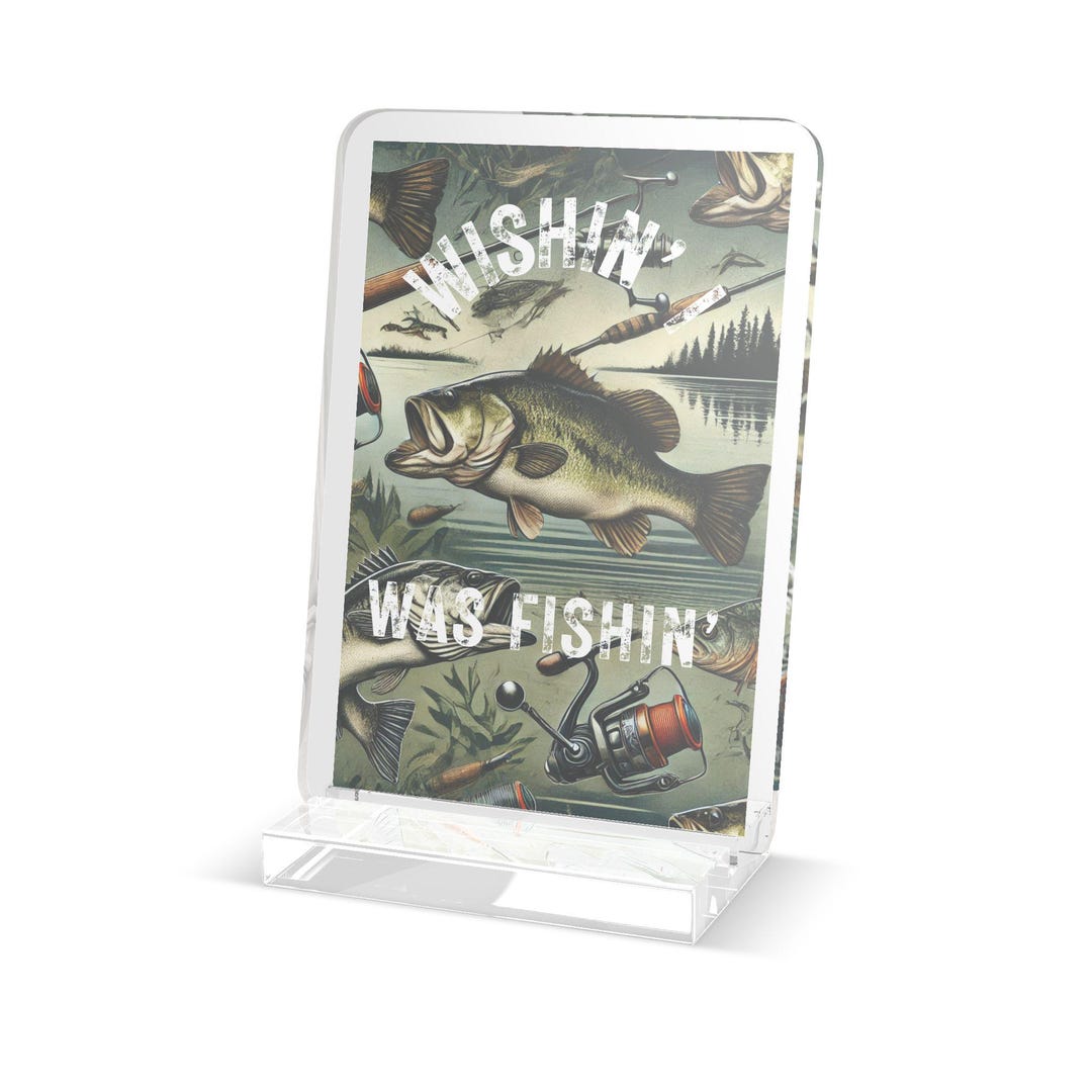 Bass Fishing Illustration Custom Cut Standee | Lake Fish Design, Rod ...