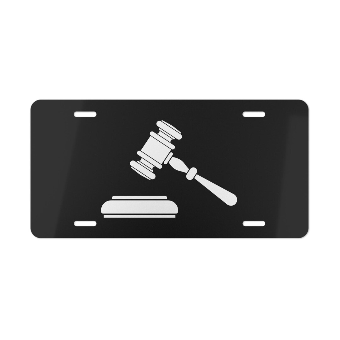 Gavel Vanity Plate Lawyer Judge Auto License Plate, Attorney Car Decor ...