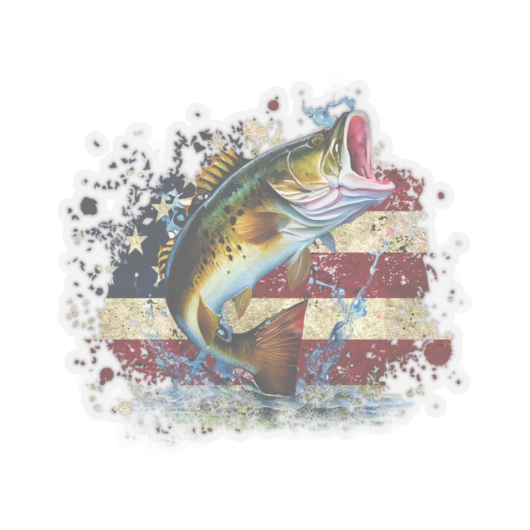 Bass Fishing American Flag Decal, Fisherman Gift, Fishing Lover ...