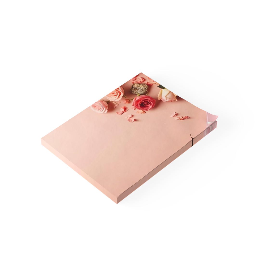 Floral Post-it Note Pads, Love Notes Stationery, Pink Sticky Notes ...