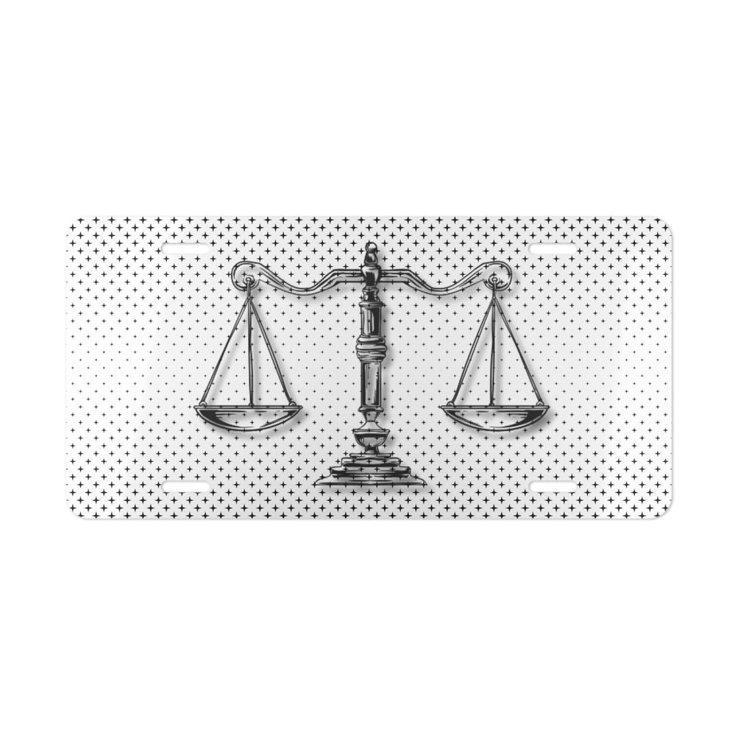 Scales of Justice License Plate, Lawyer Car Tag, Legal Profession ...