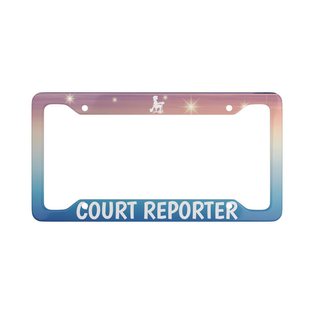 Court Reporter License Plate Frame, Stenographer Gift, Stenographer ...